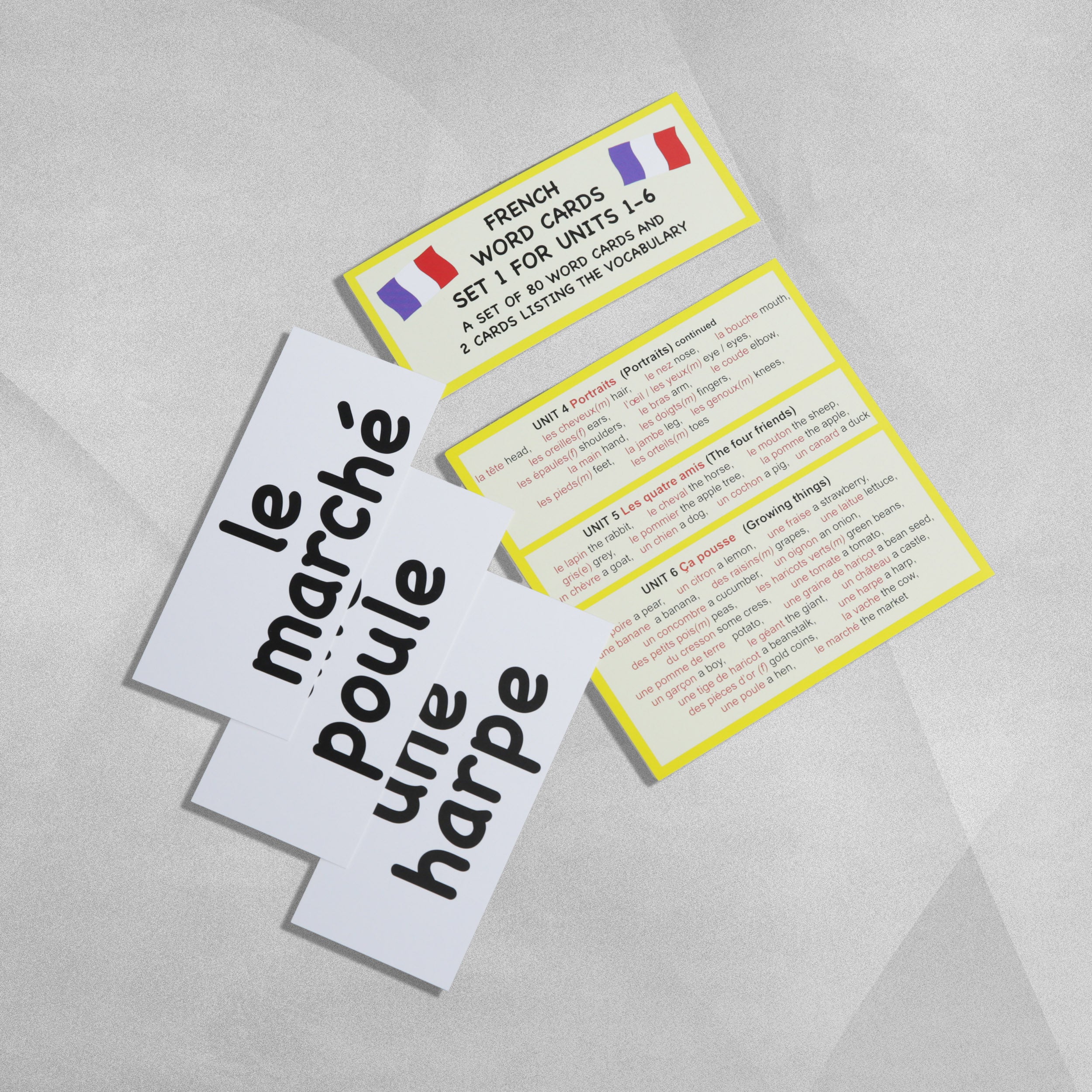 French Word Cards