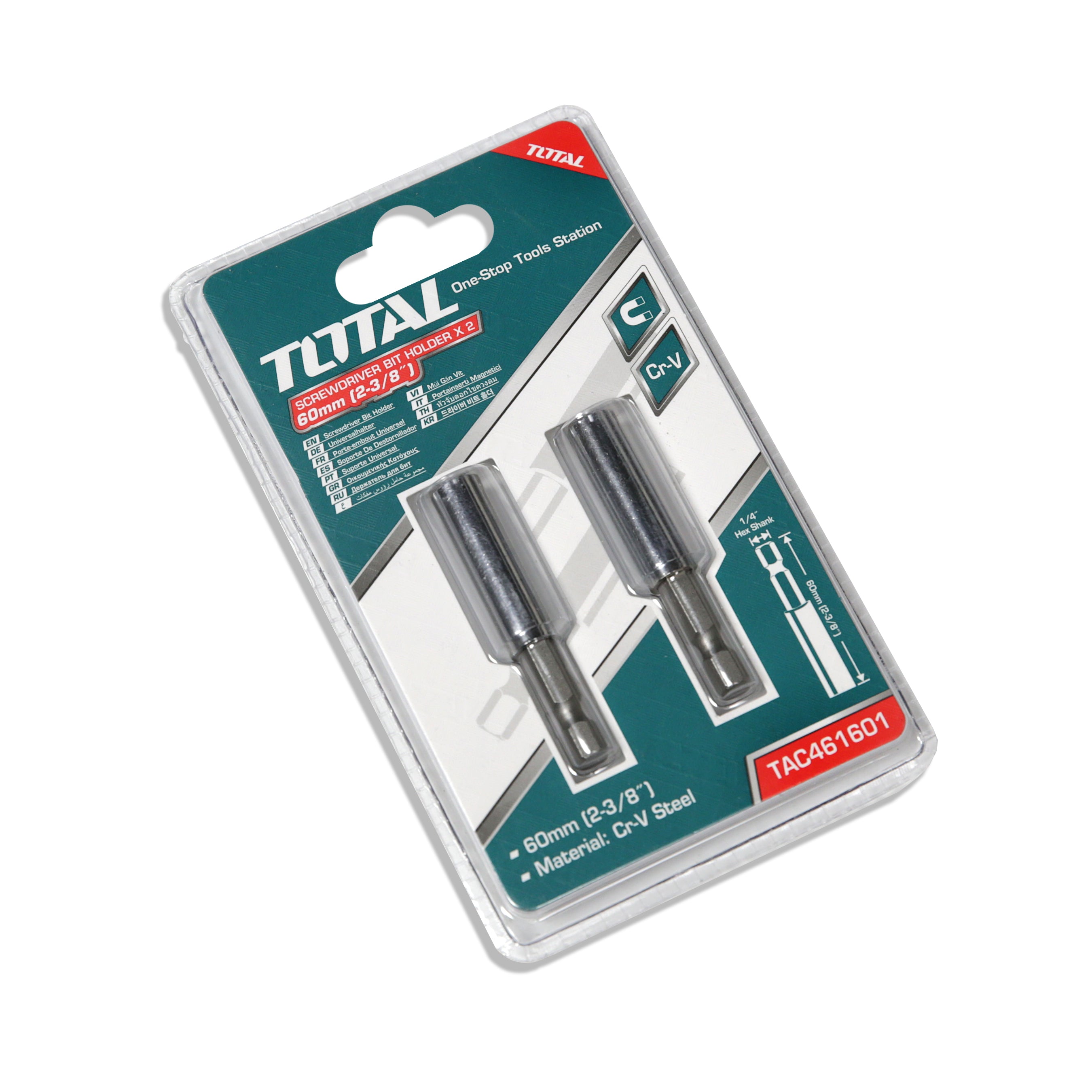 Total Screwdriver Bit Holder Set of 2 - TAC461601