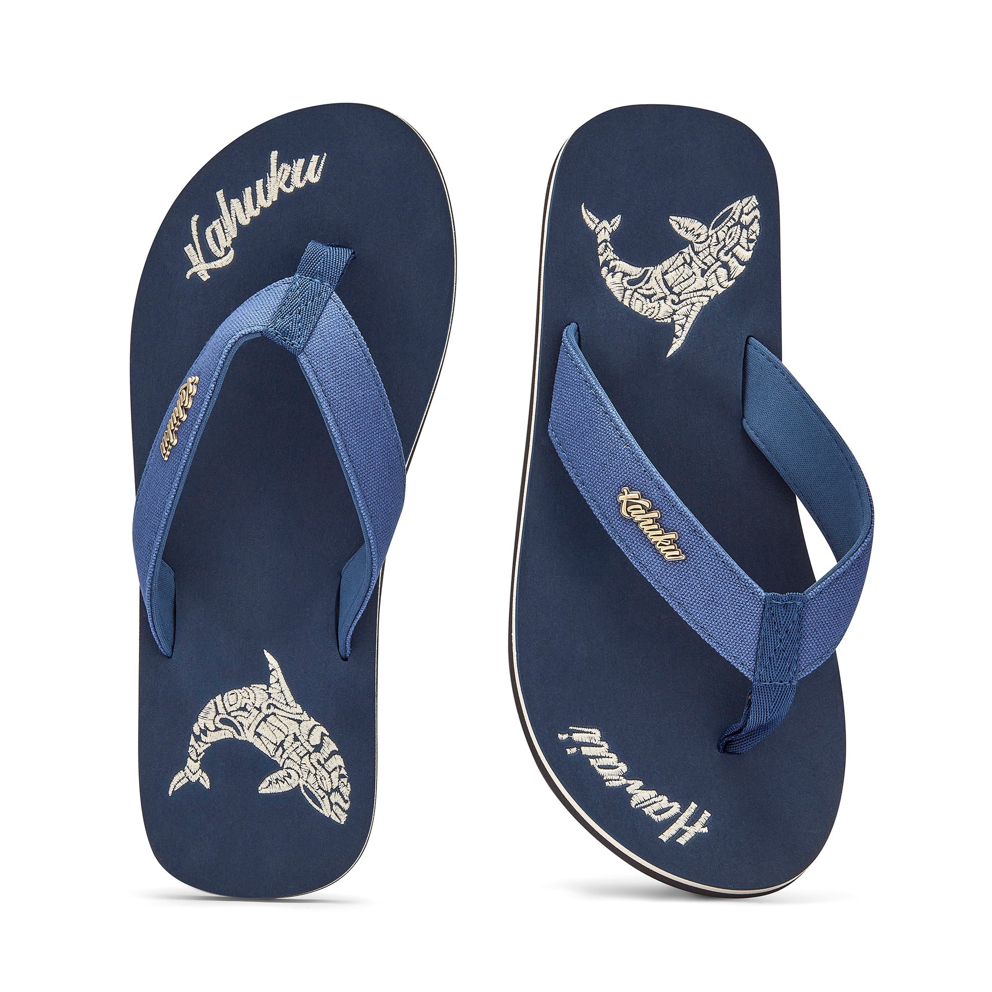 Kahuku Slippahs Men's Flip-Flops - Navy Whale