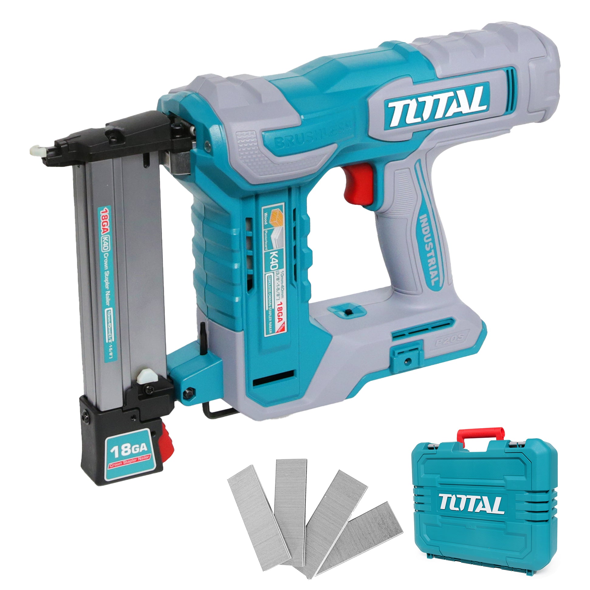 Total Li-Ion 20V Cordless Crown Stapler Nailer (Battery not included)