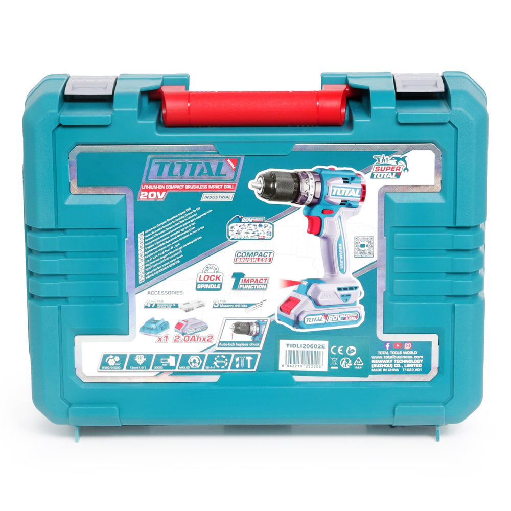 Total Li-Ion 20V Compact Brushless Impact Drill (with 2 x Batteries