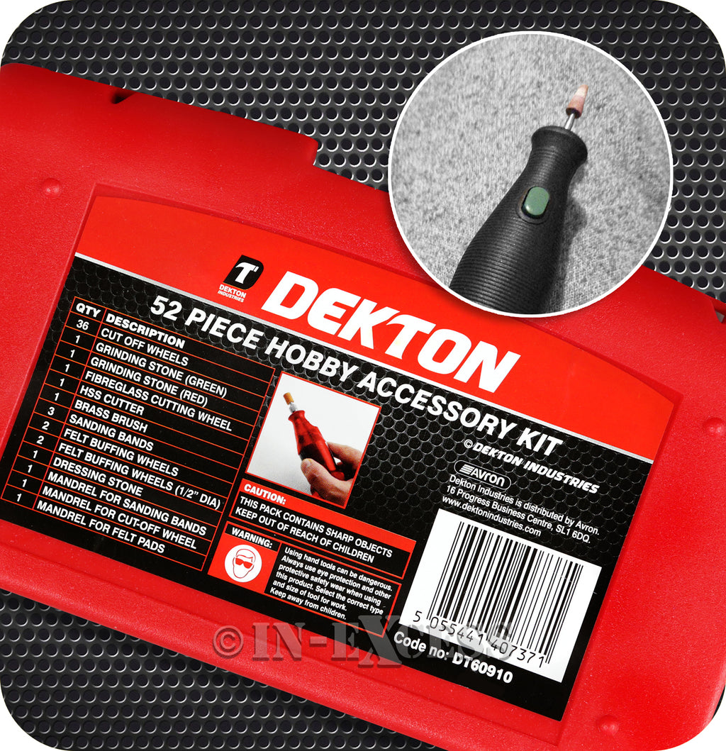 Dekton Mini Power Tool Hobby Accessory Kit - Set of 52 Pieces